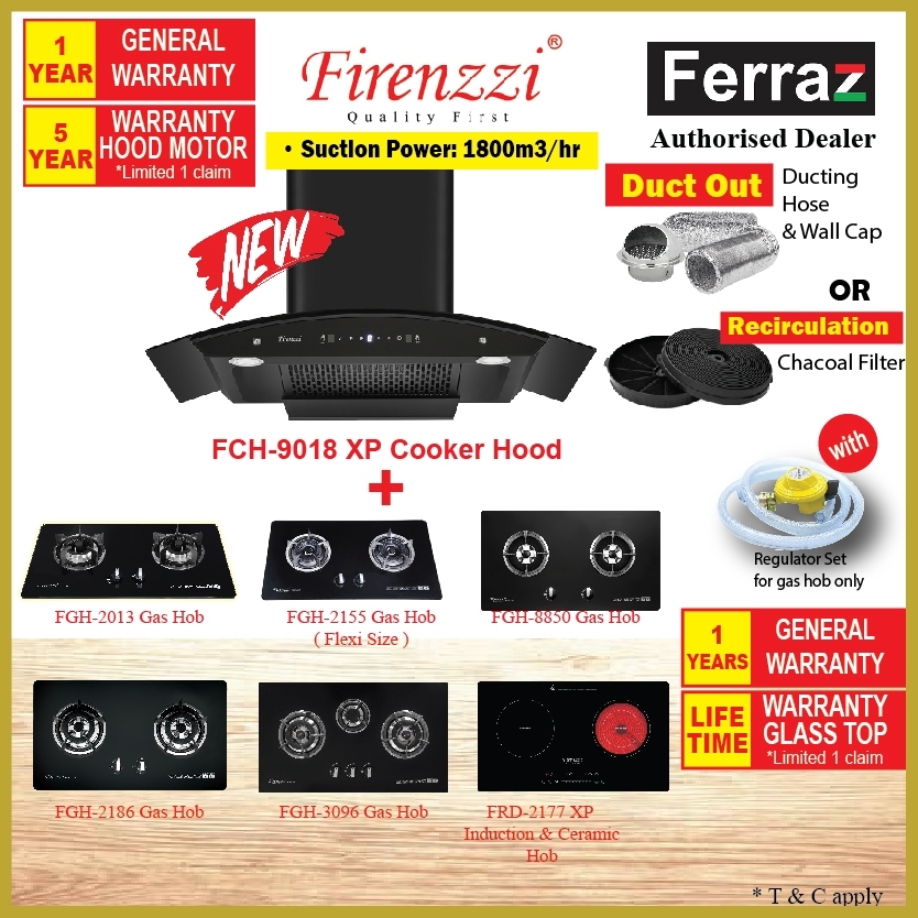 Firenzzi FCH-9018 XP Cooker Hood Combo With Firenzzi Gas Hob FGH-2013 ...