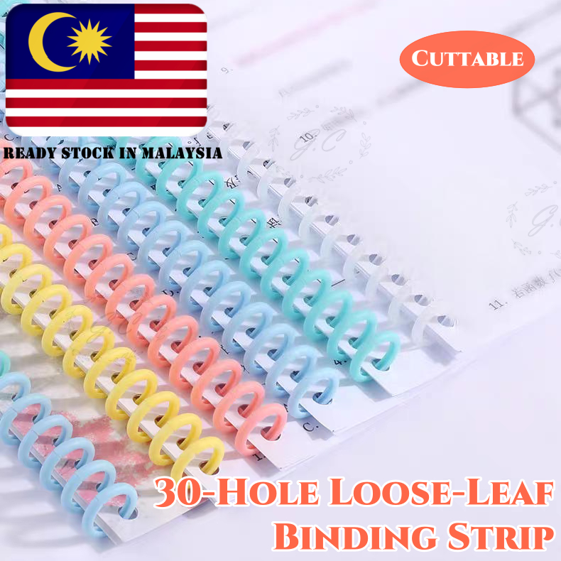 (10pcs) INS Macaron Colours 30-Hole Loose Leaf Binding Strips Cuttable ...
