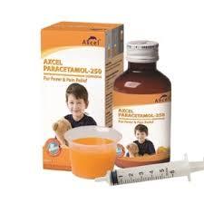 Axcel Paracetamol 250mg Suspension (Orange Flavour) 90mL PCM Fever ...