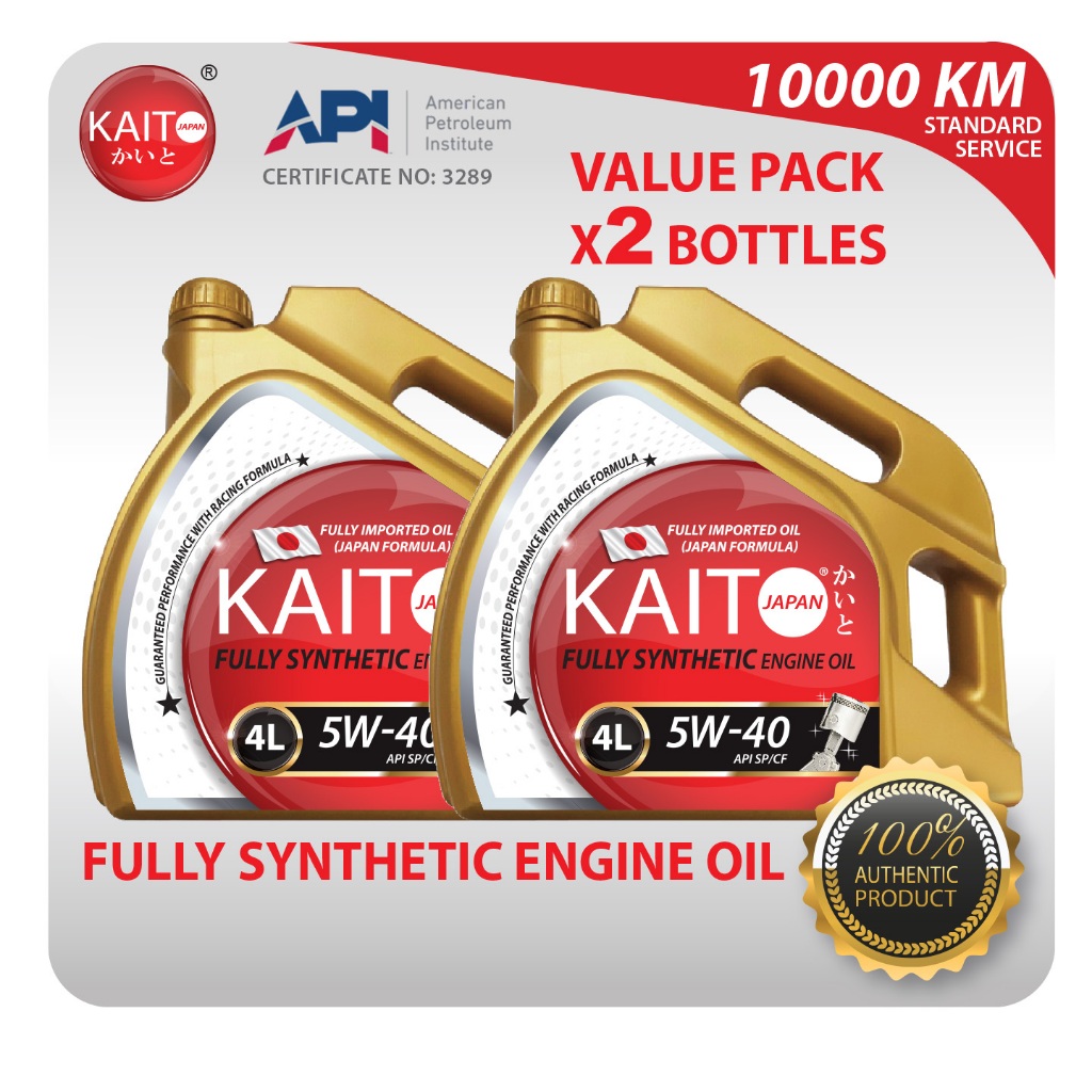 KAITO JAPAN 5W-40 Fully Synthetic Engine Oil SP CF 4Lx2 Bottles Value ...