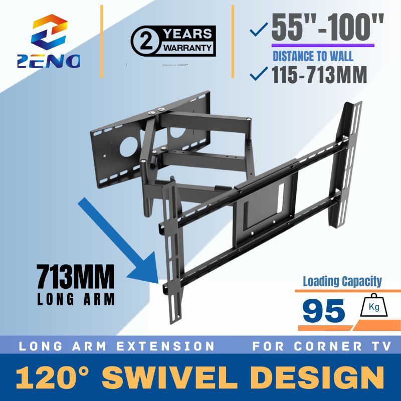 Zeno LP620 Heavy Duty Long Arm TV Wall Mount Tv Bracket Swivel and Tilt ...