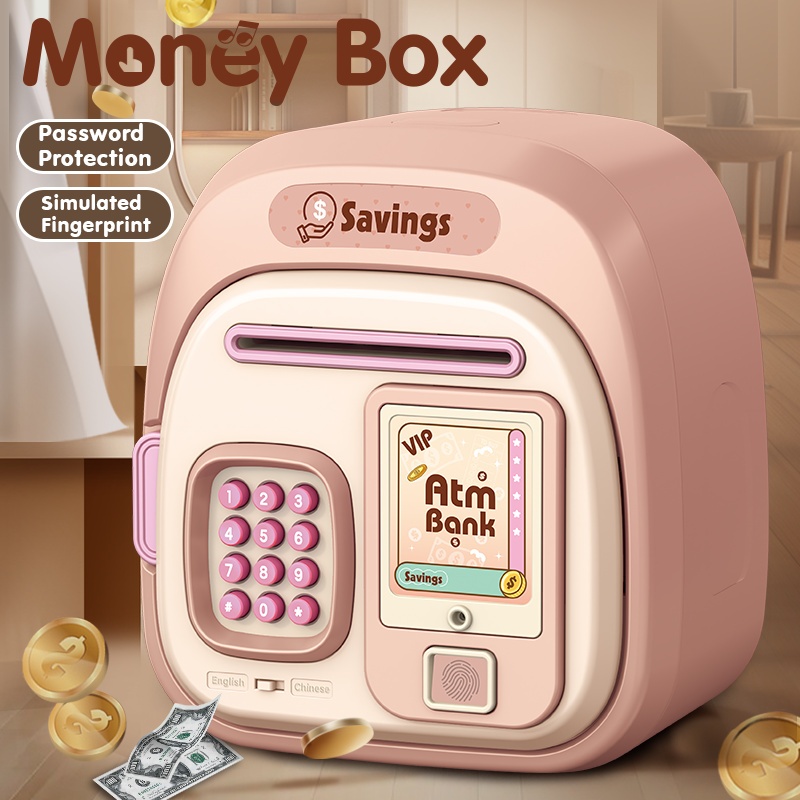 ATM Bank Toys Electronic Coin Bank Saving Machine Auto Scroll Money ...