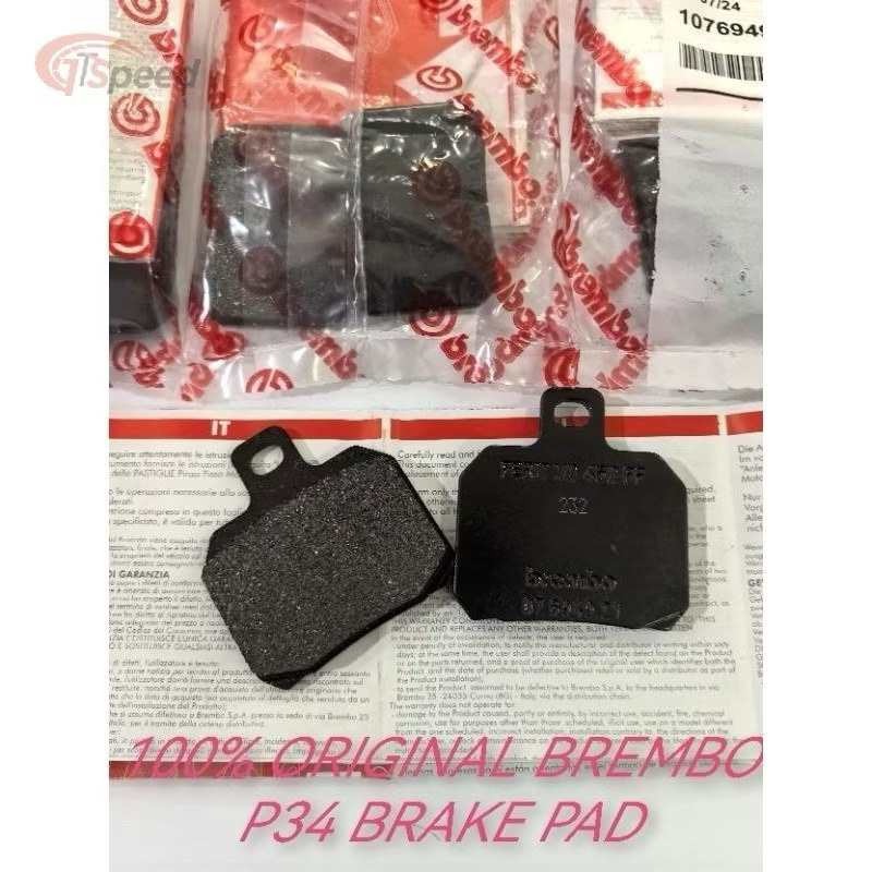 100% ORIGINAL- BREMBO P34 BRAKE PAD - 107694921- WE ARE BREMBO RACING ...
