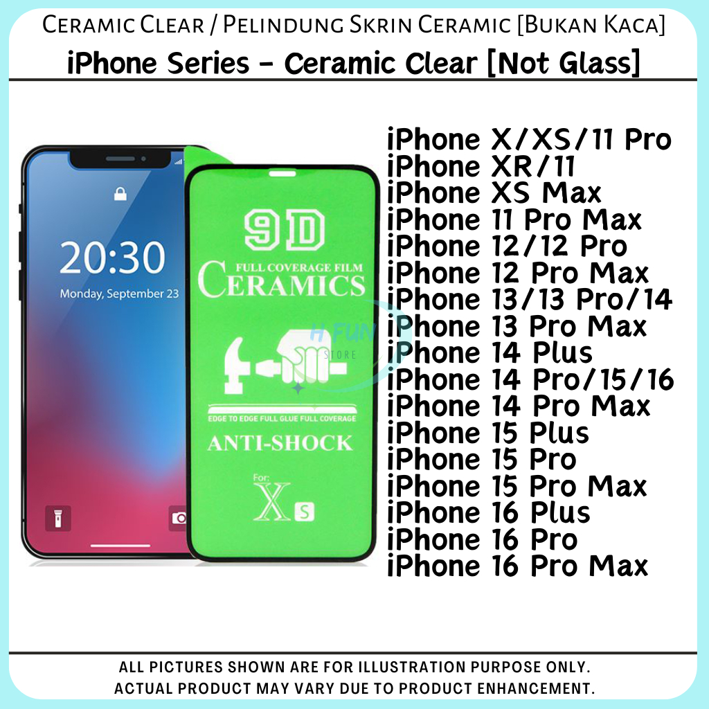 [Tak Pecah] iPhone X/XS/XR/Max/11/12/13/14/15/16/Pro/Max/Plus Ceramic ...