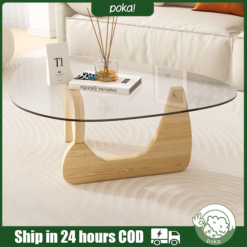 Coffee Table Glass Top Meja Kopi Ruang Tamu Moden Designer Coffee Table ...