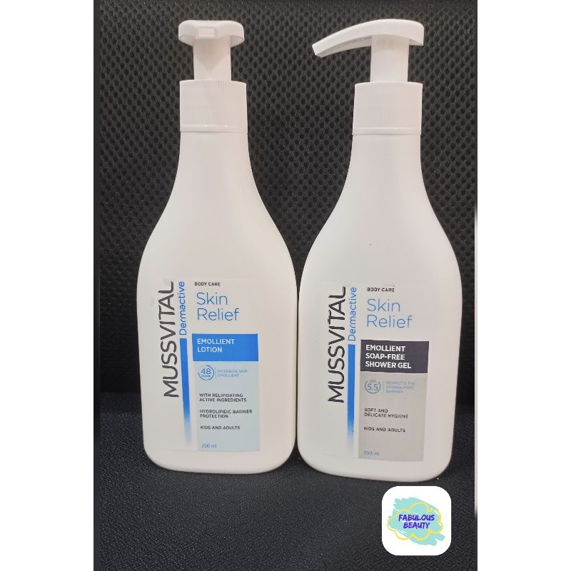 MUSSVITAL Dermactive Skin Relief Emollient Shower Gel & Lotion Set ...