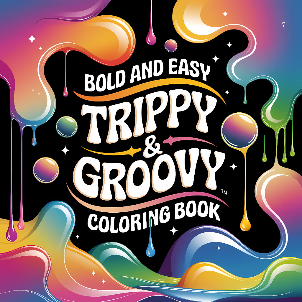 Bold & Easy Trippy and Groovy Coloring Book Printable PDF Digital ...