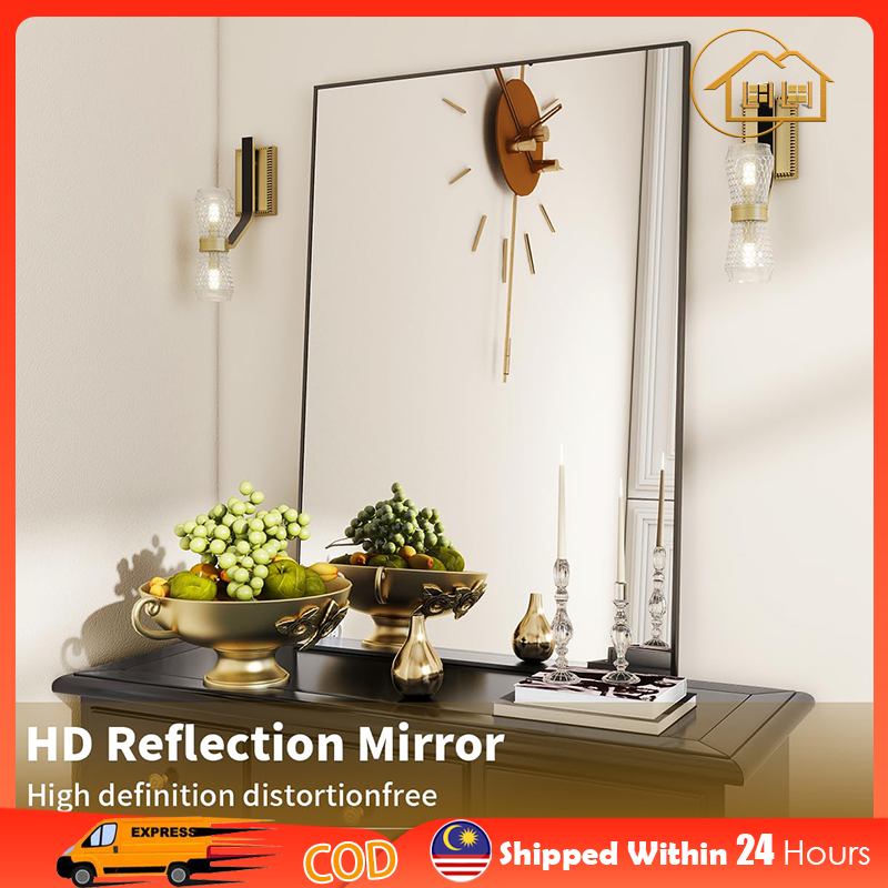 LI - Square Mirror Wall Mirror Vanity Mirror Bathroom Mirror Kaca ...