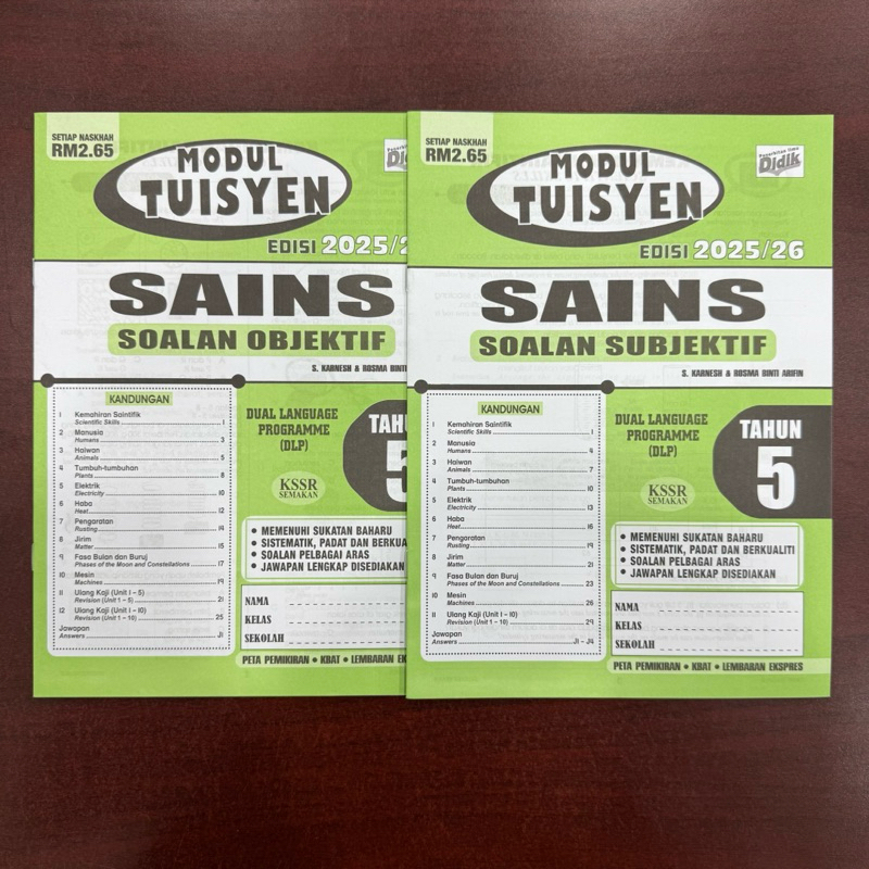 (SK Syllabus) Model Tuisyen Sains/Science Tahun 5/Year 5 Dwibahasa/Dual ...