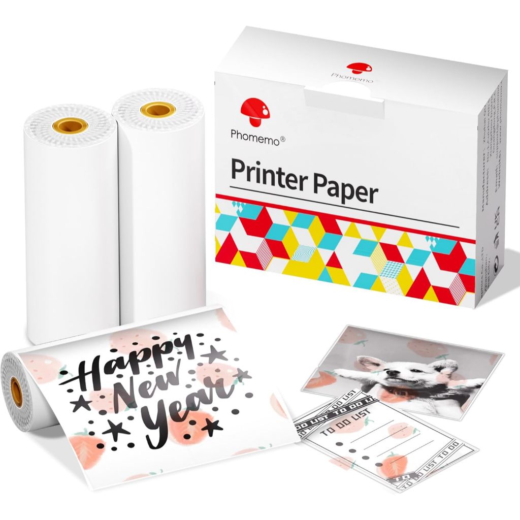 Phomemo Self-Adhesive Thermal Sticker Paper, Color Printer Paper Black ...