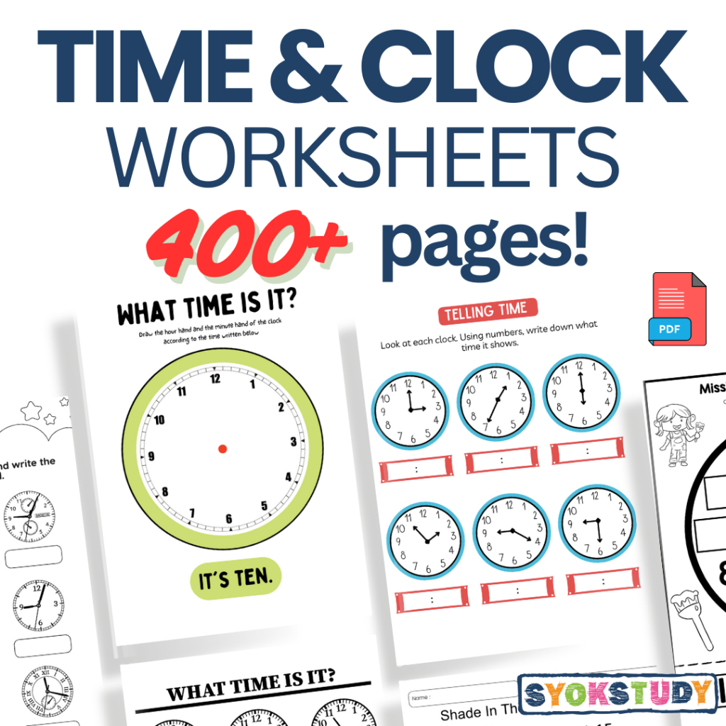 PDF | Time & Clock Worksheets / Busy Book Children Learning Education ...