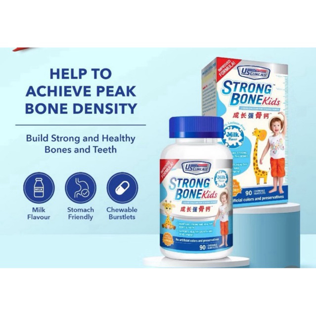 US Clinicals strong bone Kid calcium child calcium kid儿童补钙片Support ...