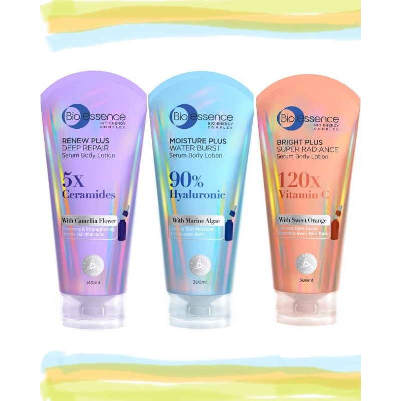 Bio Essence Bright Plus RENEW PLUS MOISTURE PLUS Super Radiance 120X Vitamin C Serum Body Lotion ...