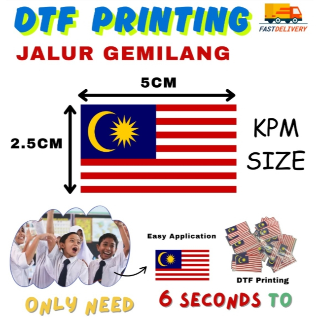 Malaysia flag Pin Jalur Gemilang Pins / DTF Stickers—perfect for schools, parents, and ...