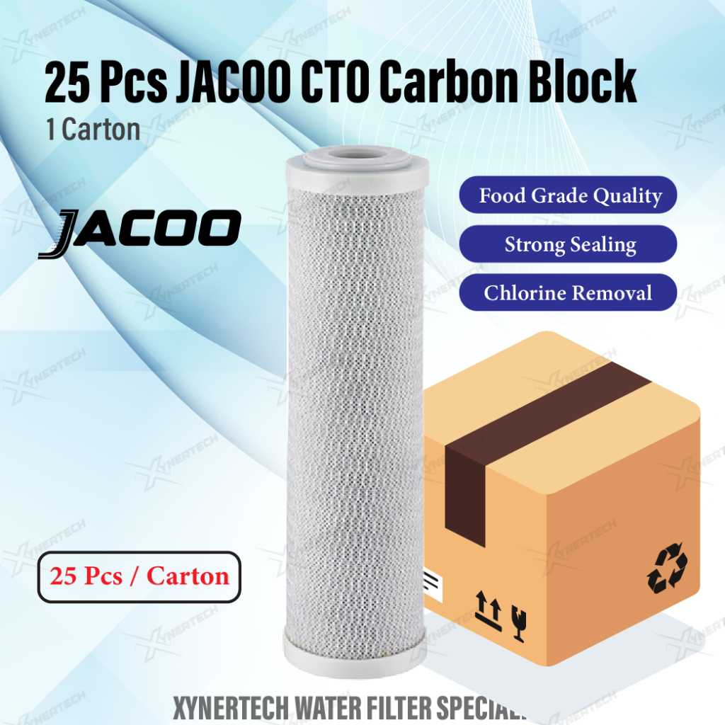 1 Carton (25 Pcs) JACOO 10" CTO Activated Carbon Block Replacement For ...