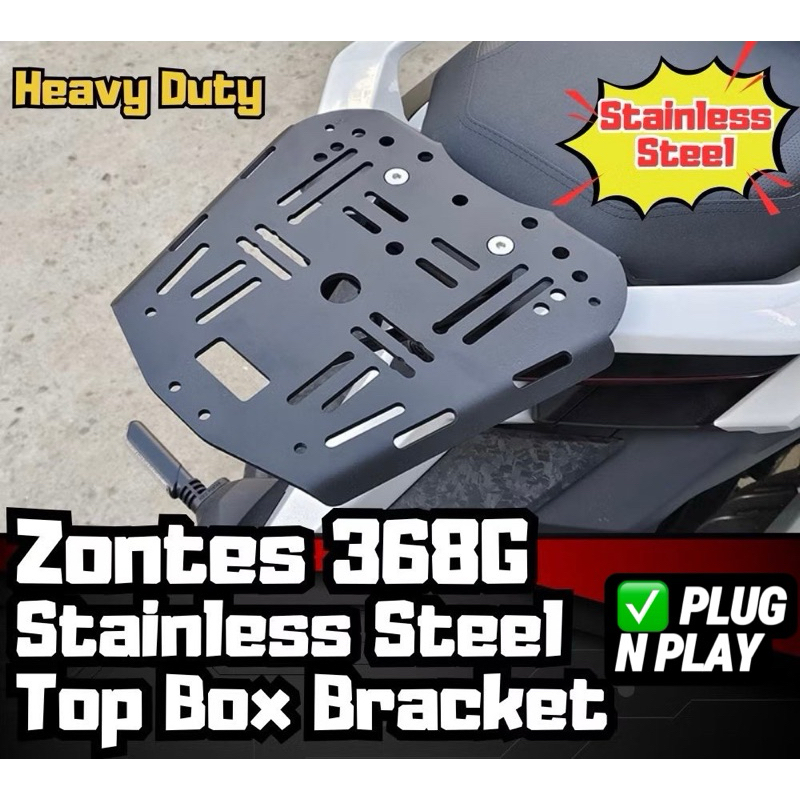 🔥READY STOCK🔥 Zontes 368G Top Box Bracket Stainless Steel Heavy Duty ...