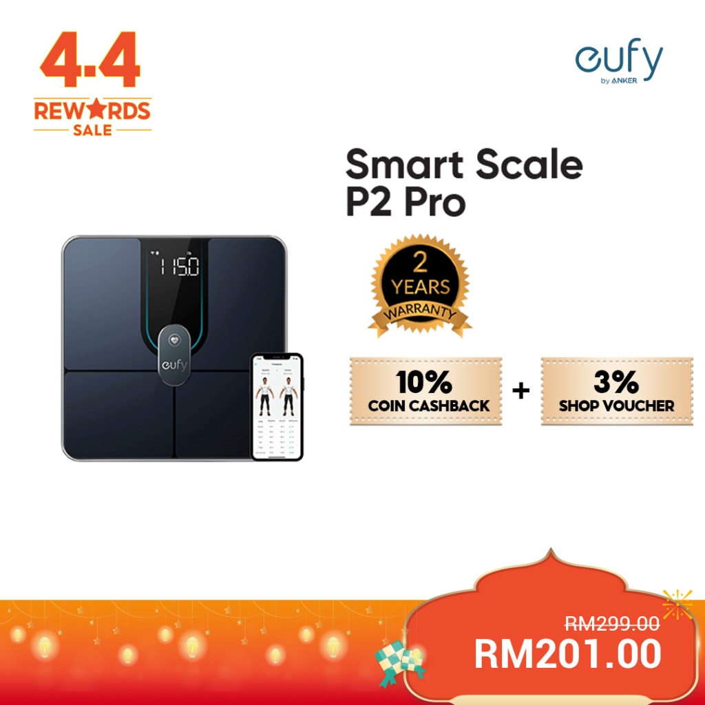 eufy Smart Scale P2 Pro | Wi-Fi & Bluetooth Connectivity | 16 Body ...