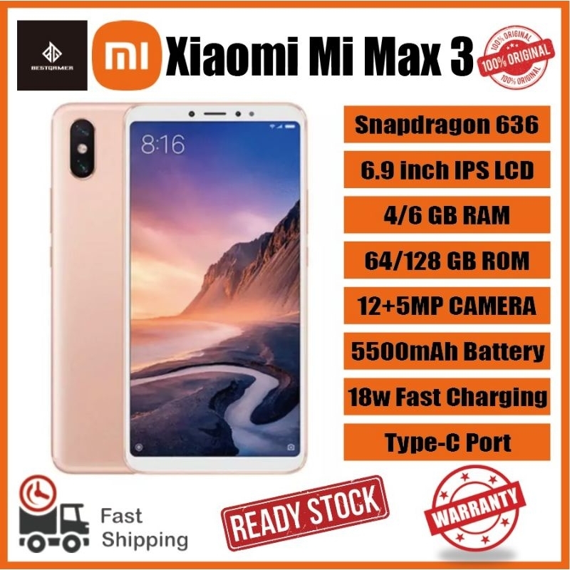 Original Xiaomi Mi Max 3 4+64/6+128 (Used) | Shopee Malaysia