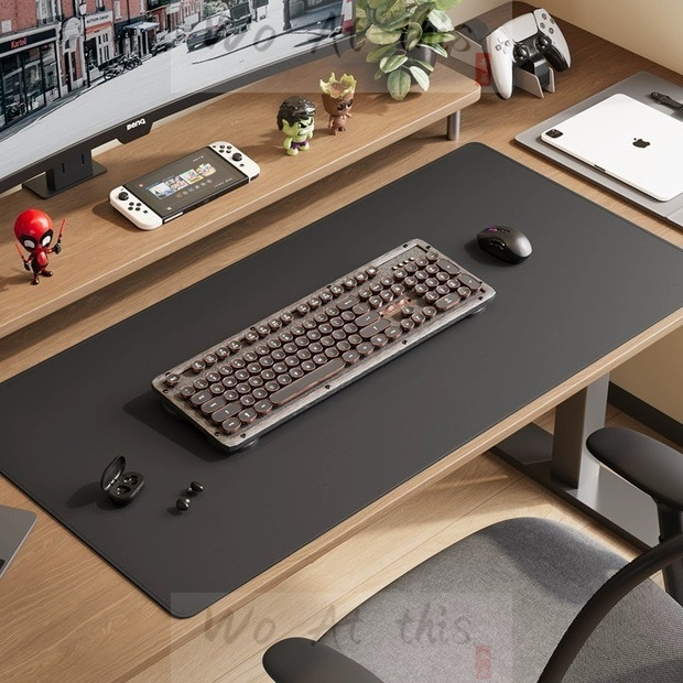 Double-Sided Mouse Pad/Desk Mat Thick Leather Portable Non-Slip Mouse ...