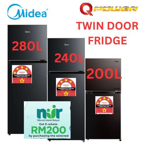 Midea MDRT268MTB28-MY /MDRT306MTB30/ MDRT345MTB30 Gross 200L/240L/280L 2 Doors Inverter Quattro ...