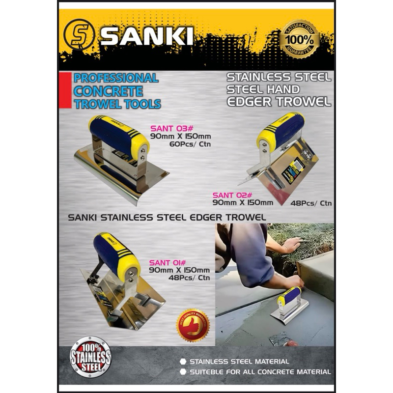 Stainless steel Concrete Hand Edger Wall Decoration Plaster Trowel ...