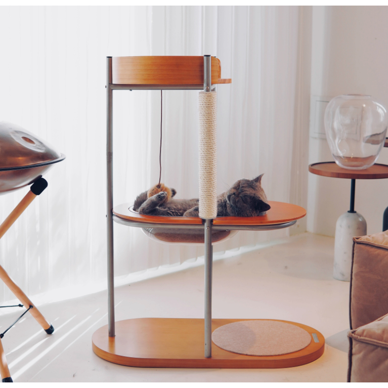 Cat Space Capsule Tree Solid Wood Comfortable House 猫咪太空舱猫窝 爬架 实木 ...