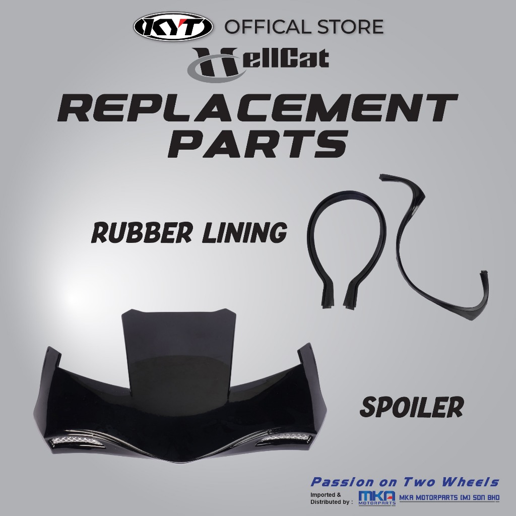 KYT HELLCAT REPLACEMENT PARTS RUBBER LINING / SPOILER BLACK | Shopee ...