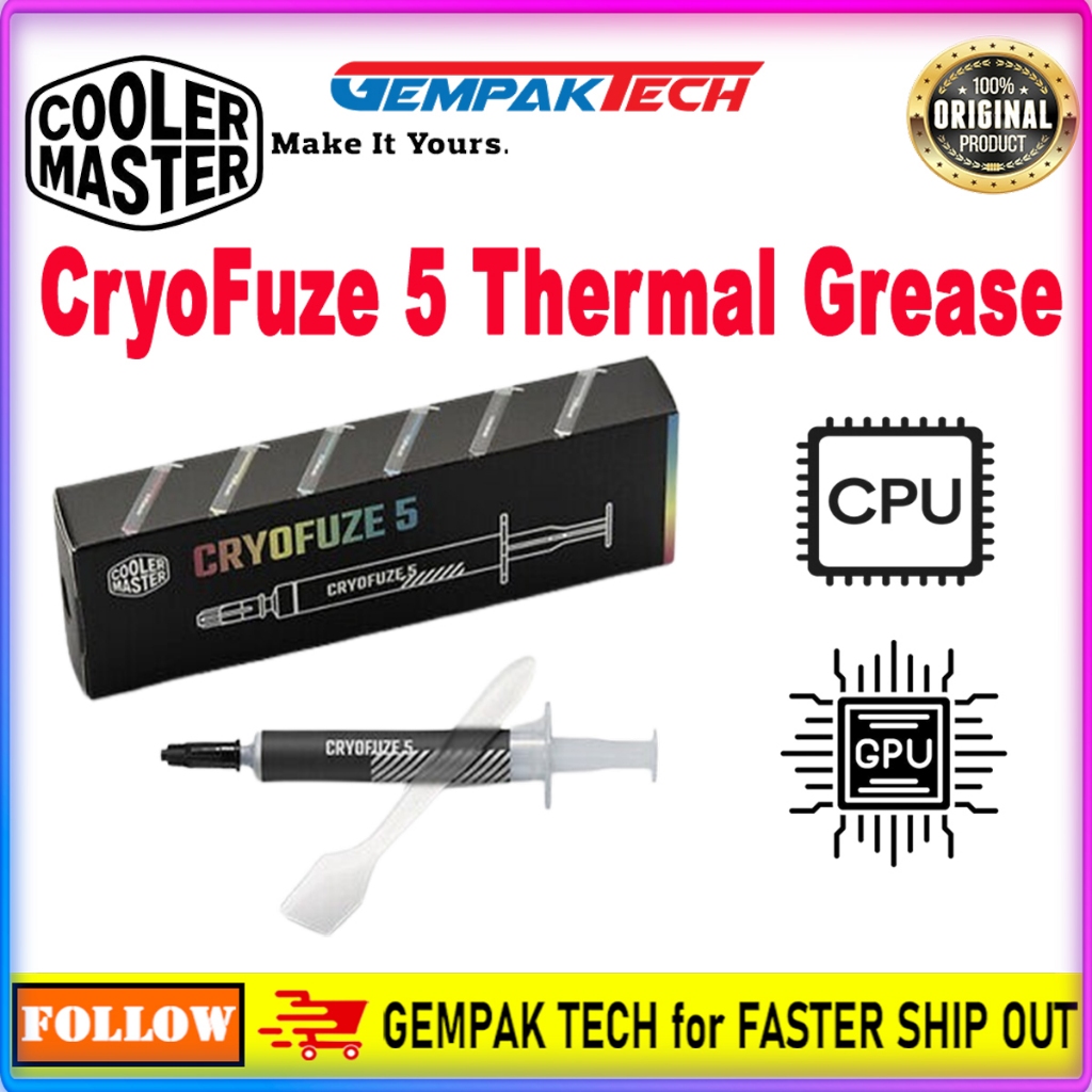 Cooler Master CRYOFUZE 5 HIGH PERFORMANCE THERMAL GREASE (MGY-NOSG-N07M ...