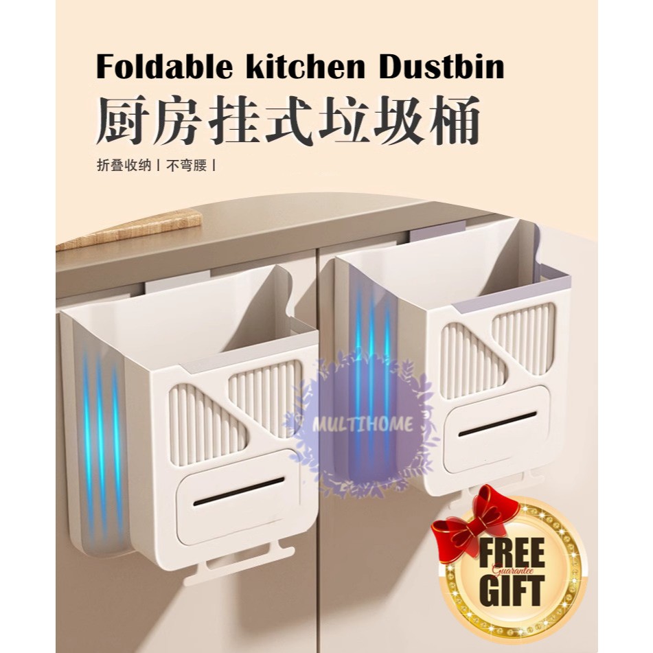 7L Foldable Dustbin Hanging kitchen Trash Rubbish Bin Cabinet Door ...