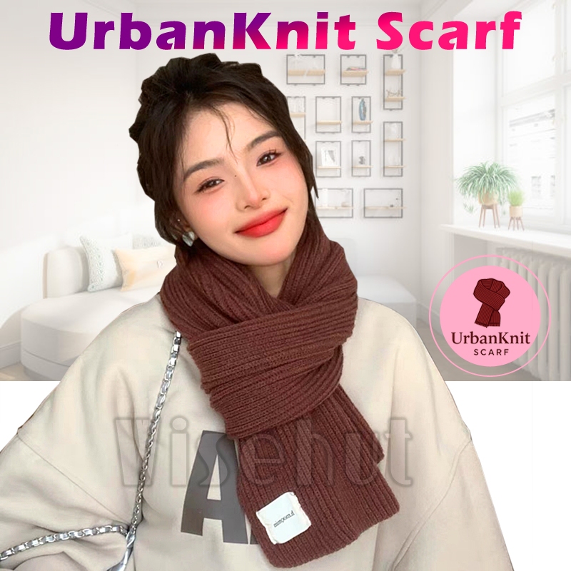 Knitted warm scarf, Autumn & Winter Scarf, Unisex Pure Color, Winter ...