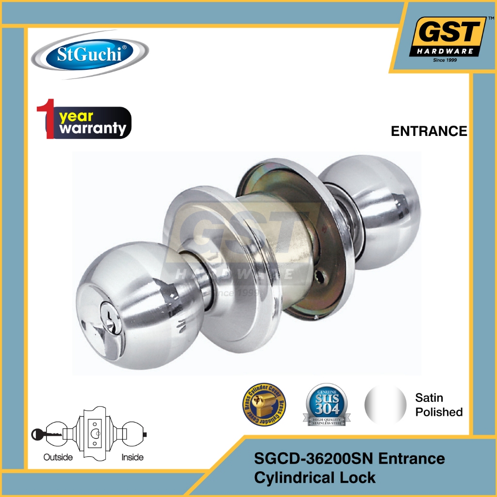St Guchi SGCD-36200 Cylindrical Lock | St Guchi Lock | Door Lock | St ...