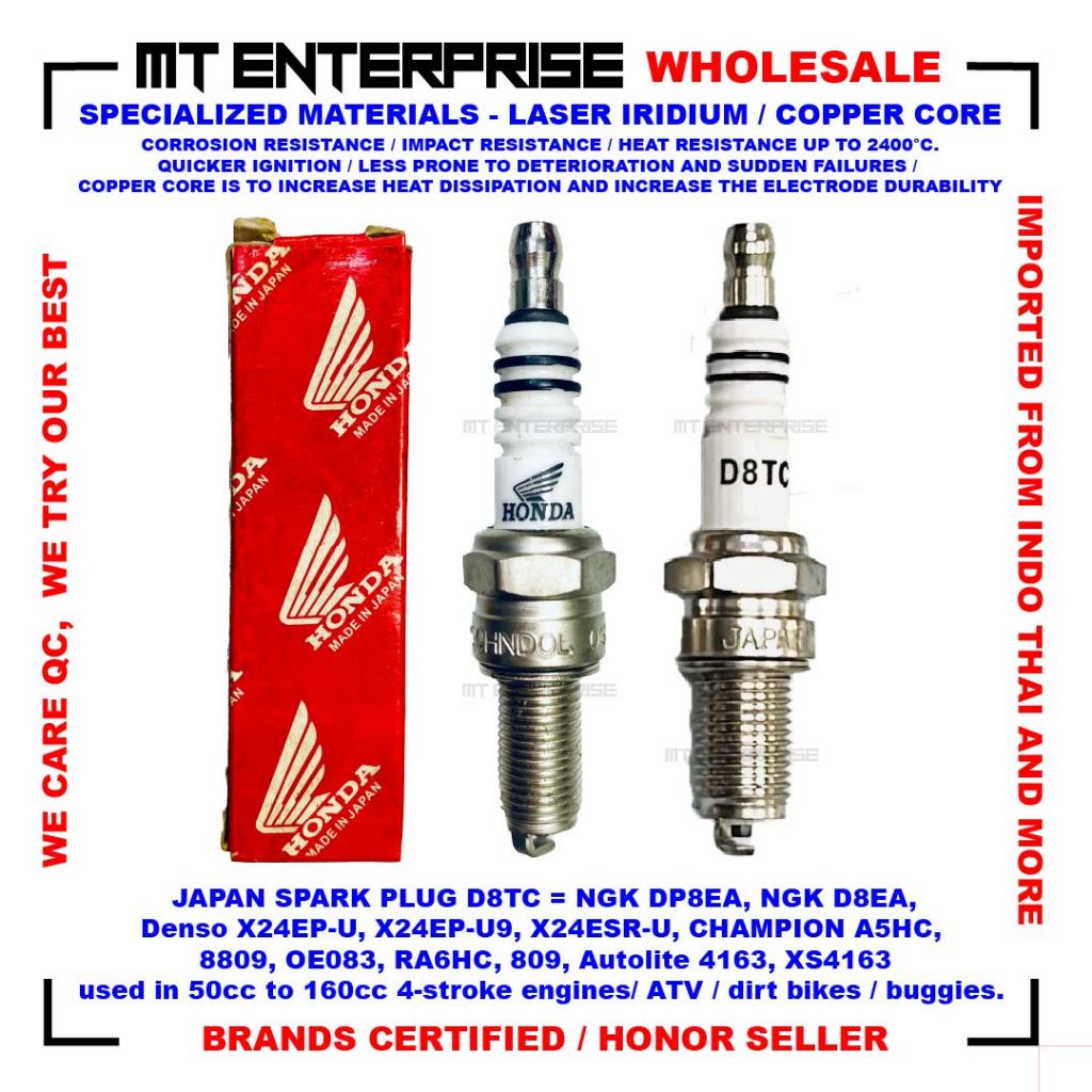 JAPAN HONDA SPARK PLUG D8TC = NGK DP8EA D8EA DENSO ATV DIRT BIKES ...