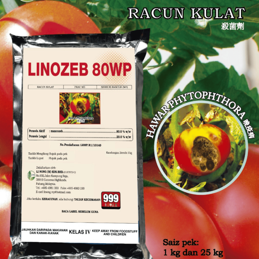 (1kg) Linozeb 80WP Racun Kulat Pokok Tomato Mancozeb 80.0% w/w / Hawar ...