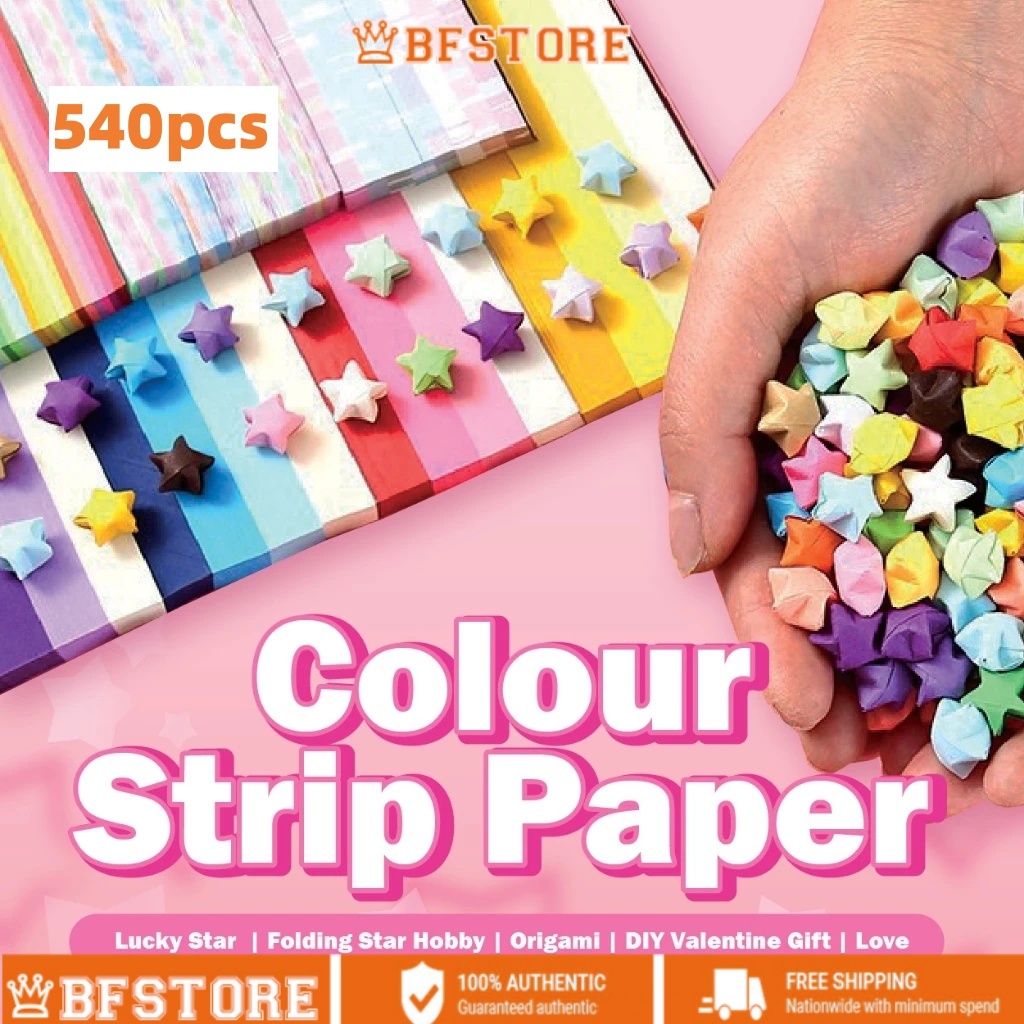 540pcs Colorful Paper Stars Origami DIY Stars Origami Paper Strips Fold ...
