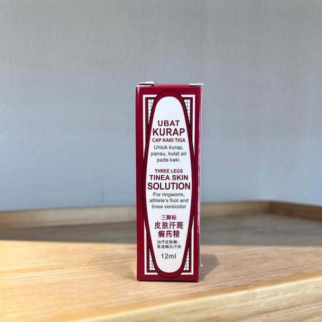 THREE LEGS TINEA SKIN SOLUTION (UBAT KURAP CAP KAKI TIGA) 12ML | Shopee ...