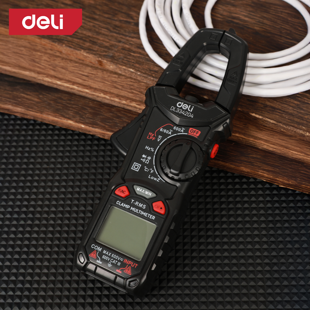 DELI Clamp-On Digital Multimeter with 5999 Counts Display (AC & DC ...