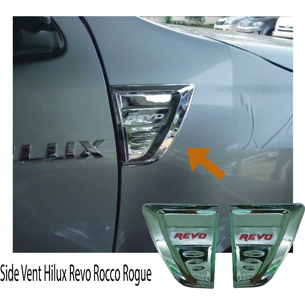 Toyota Hilux Revo Rocco (2016) Side Fender Vent Cover Protector Chrome ...