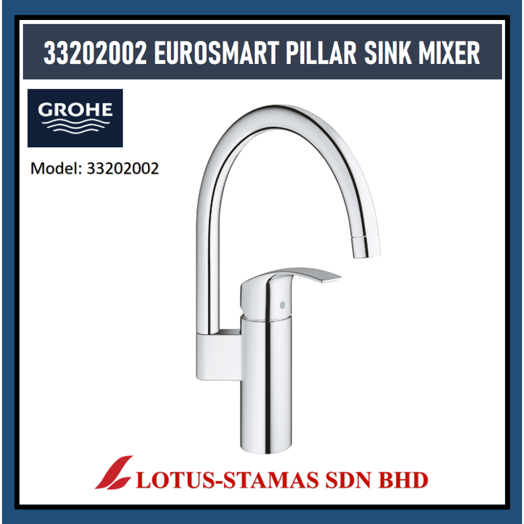 GROHE 33202002 Eurosmart Pillar Mounted Kitchen Sink Mixer | Shopee ...