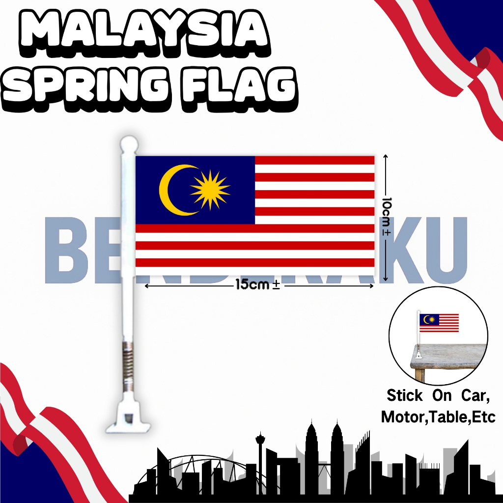 【Benderaku】Malaysia Spring Flag Table Desk Car & Motor Dashboard Flag ...