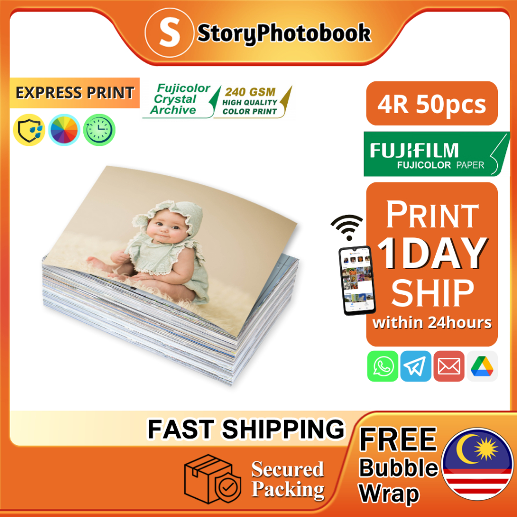 4R Photo Print 50pcs,Cuci Gambar 4R 50pcs Package (Fujifilm Photo Paper ...