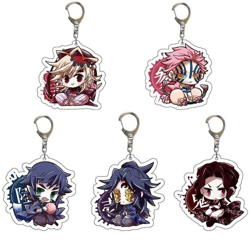 Demon Slayer Anime Upper Ranks Version Acrylic Keychain Collection ...