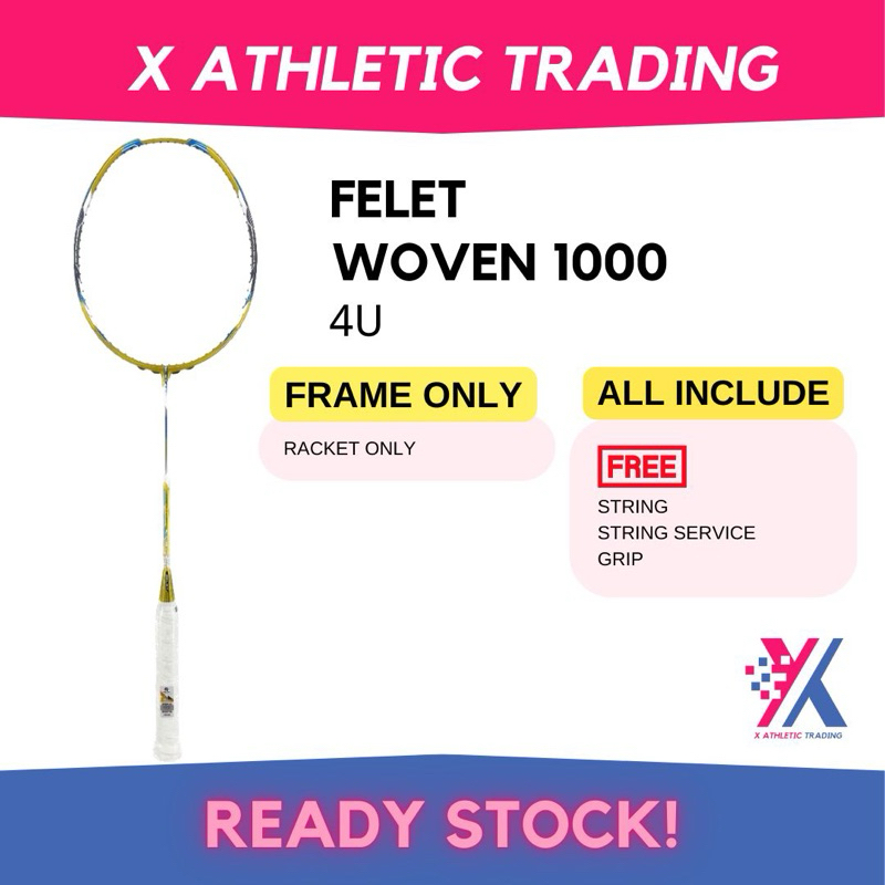 [READY STOCK]FELET woven 1000 speed control high end badminton racket ...
