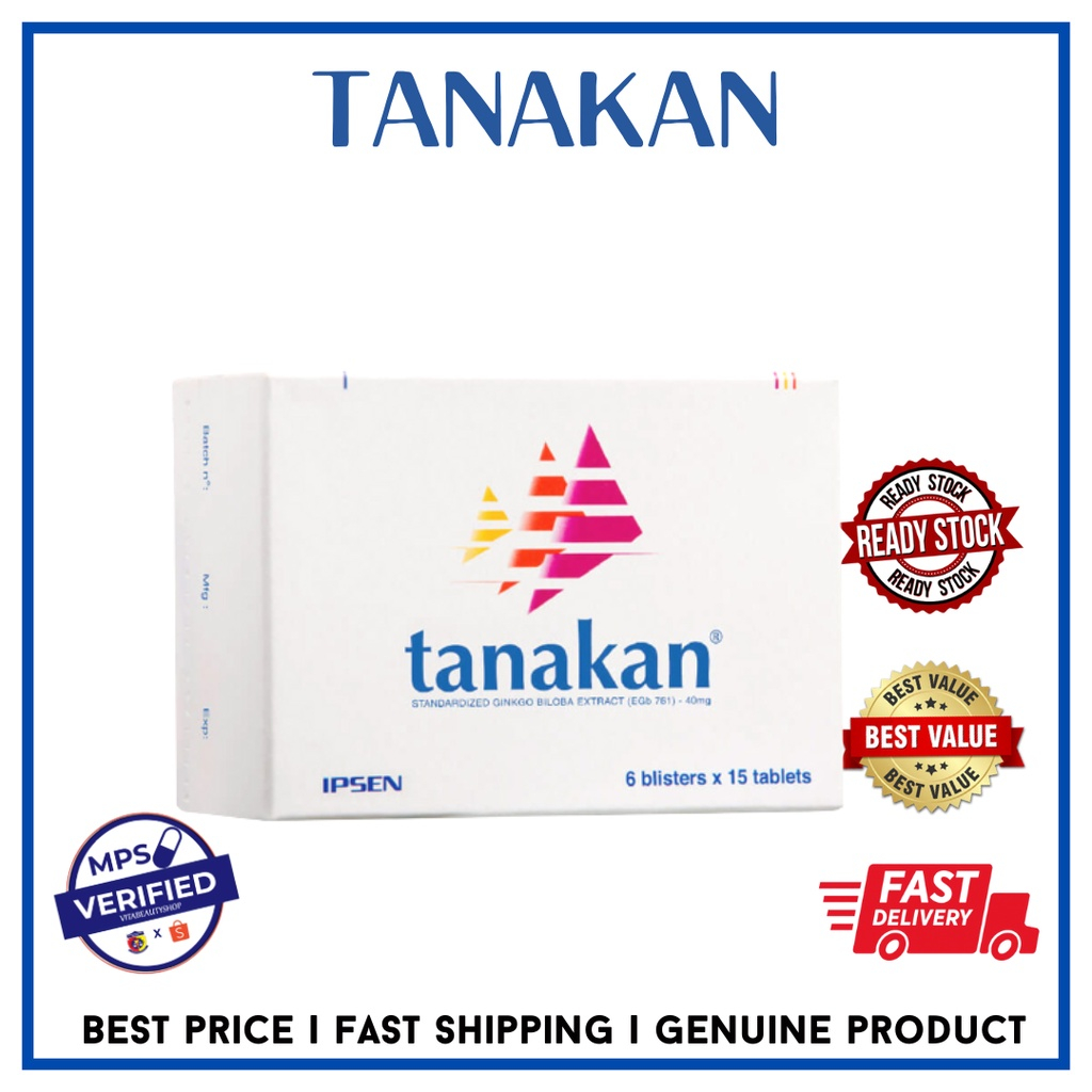 (NEW STOCK) Tanakan 40mg 15 Tablets x 6 Ginkgo Biloba (90'S) | Shopee ...