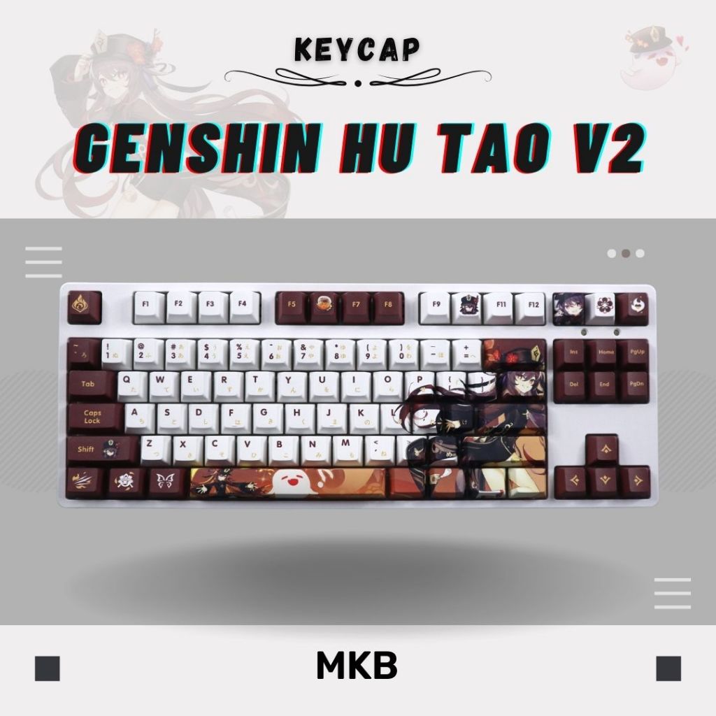 MKB Genshin Impact Hu Tao V2 PBT Dye Sublimation Cherry Profile Keycap ...