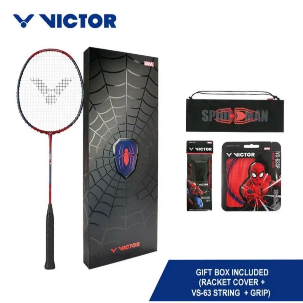 [LIMITED EDITION] Victor x Spider-Man Badminton Racket Gift Set ...