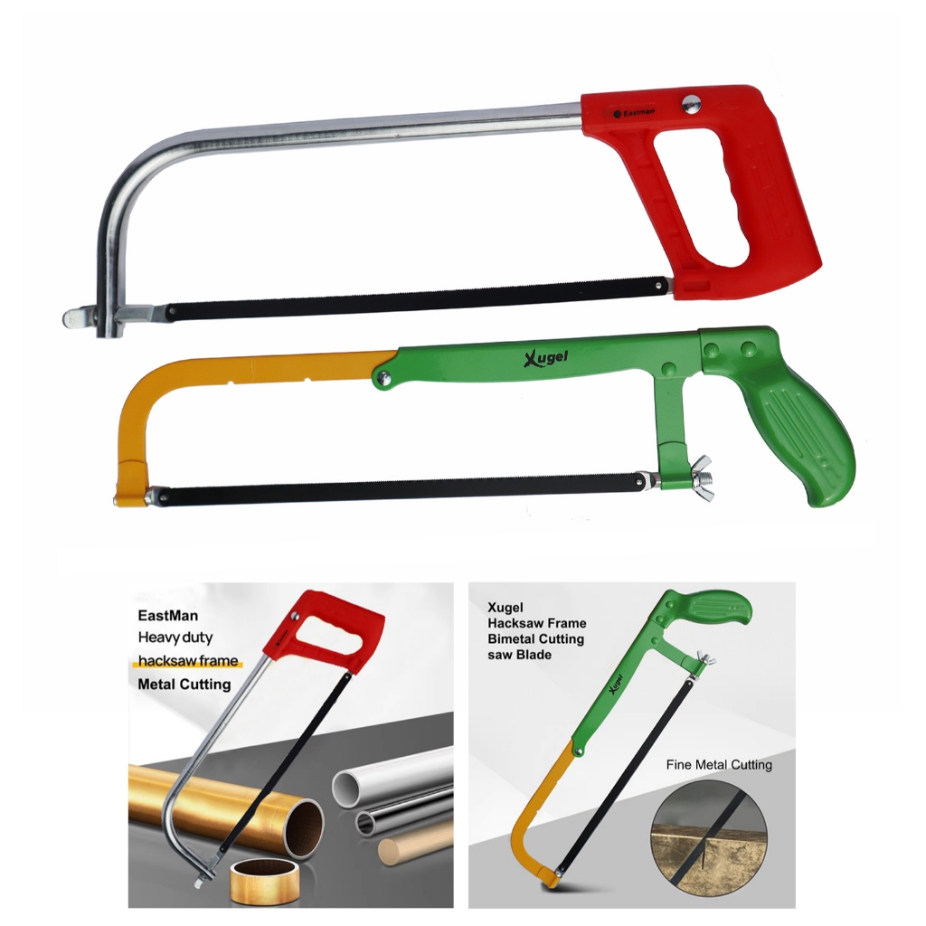 Hacksaw Metal Cutter Hand saw for PVC Plastic Wood with 12" Bimetal Saw ...