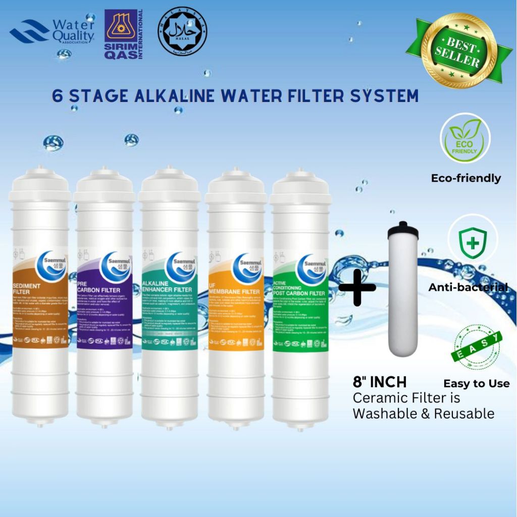 KOREAN 6 STAGE ALKALINE WATER FILTER SYSTEM - REPLACEMENT SYSTEM SET BY ...
