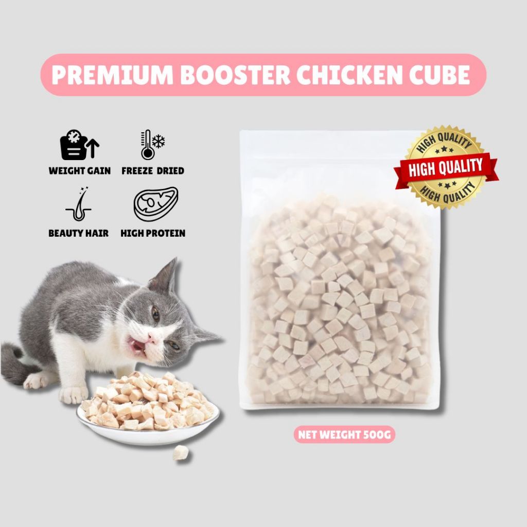 Makanan Kucing Pet Booster Freeze Dried Chicken Cube Cat Treats Chicken ...