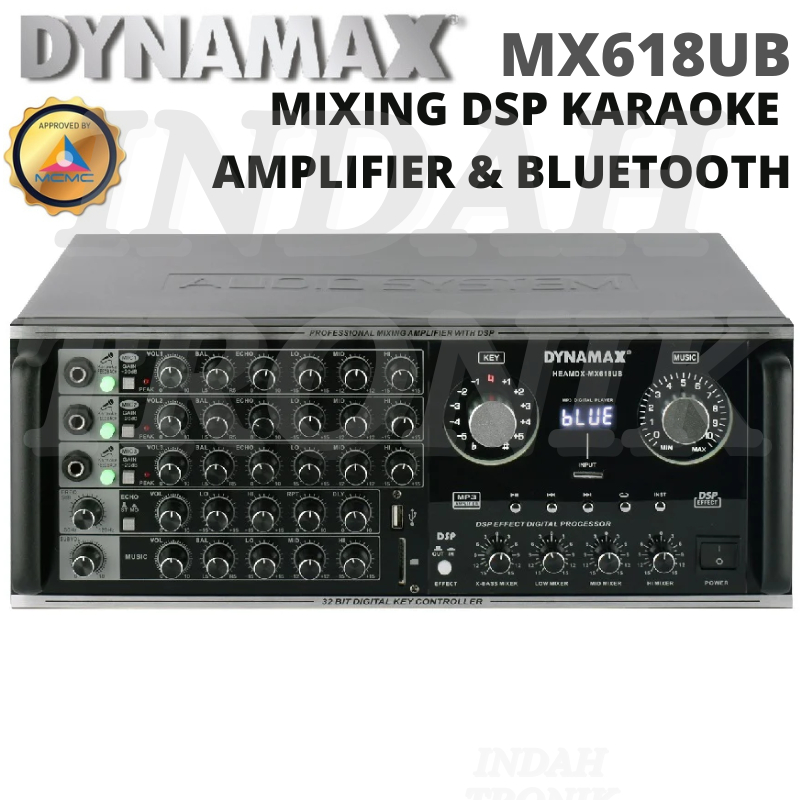 DYNAMAX MX618UB 200W Mixing Karaoke Amplifier with DSP, Bluetooth, USB ...