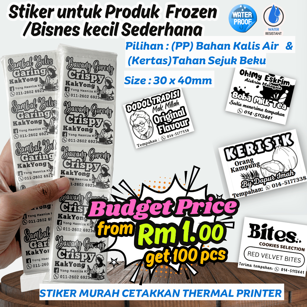 30x40mm -100 pcs : Stiker Budget | Sticker Label Produk Budget Perniaga ...